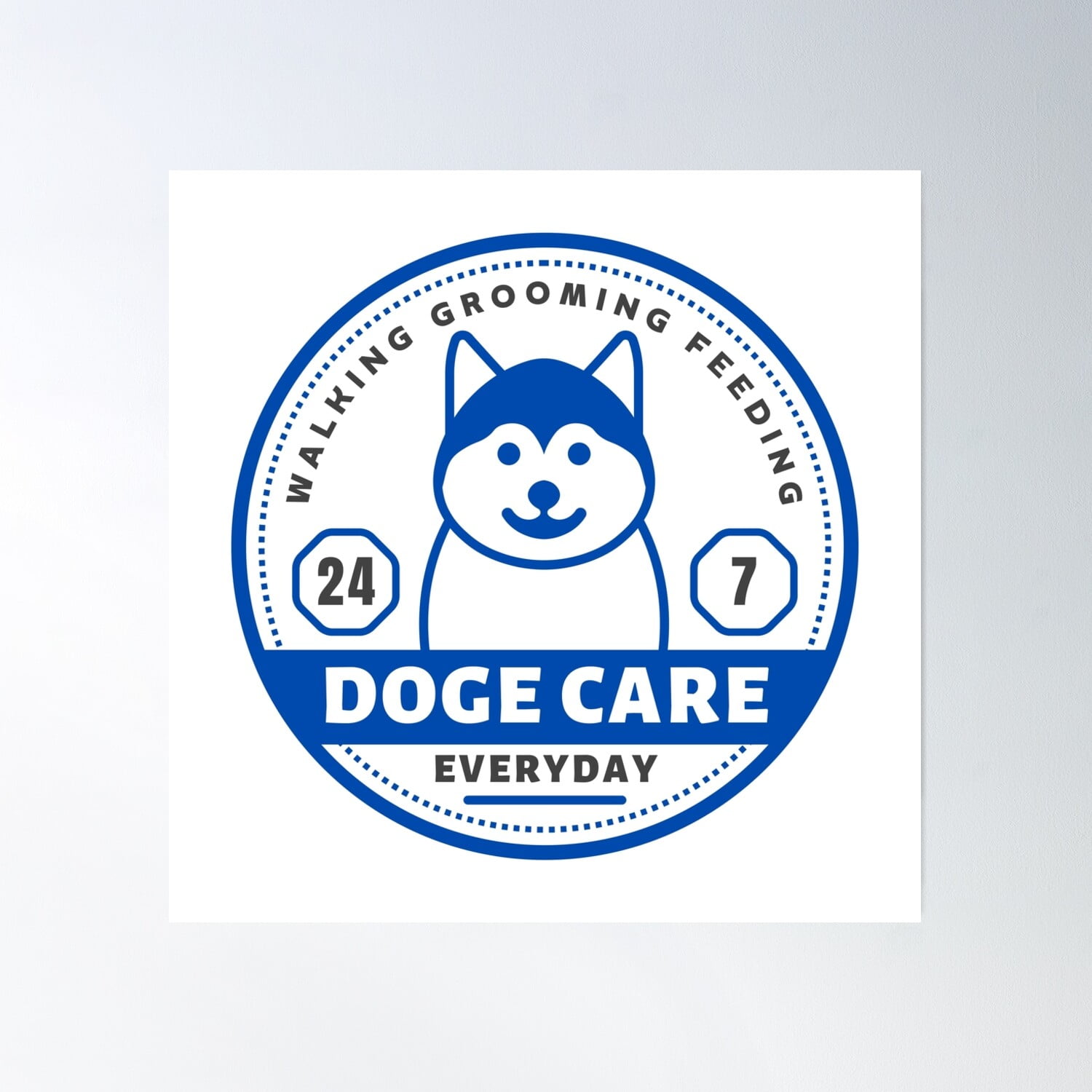 Doge Care Logo For Pet Lovers Poster Wall Art, Modern Wall Decor, 24x24 UNFRAMED - Walmart.com