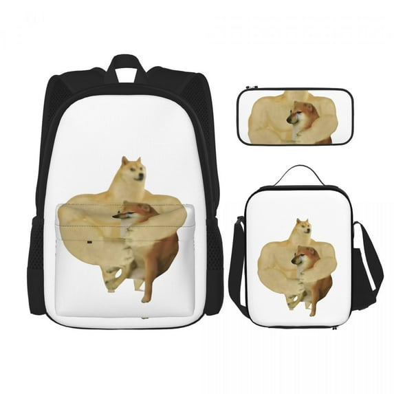 Doge Deal With It Dog Backpacks Bookbag Students Bags s Rucksack Lunch ...