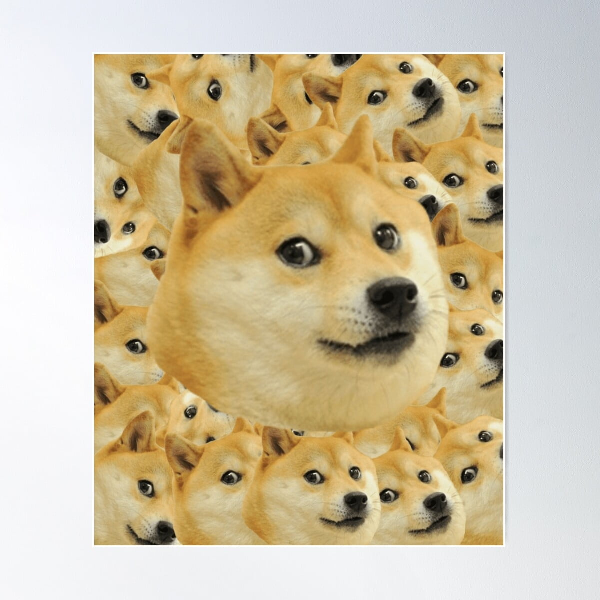 Doge Meme Pattern Poster Wall Art, Modern Wall Decor For Living Room ...