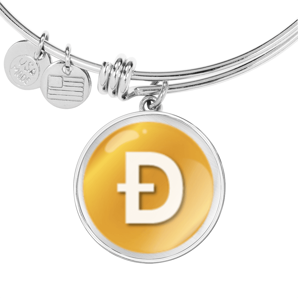 Dogecoin (DOGE) Bracelet Stainless Steel or 18k Gold Circle Bangle ...