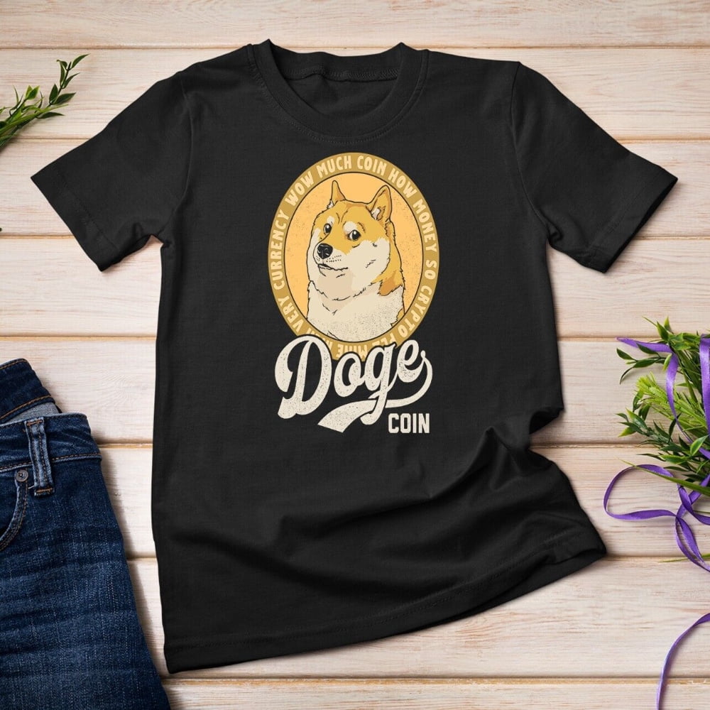 Dogecoin Doge Coin Logo Shiba Inu Dog Crypto Currency Meme T-shirt ...