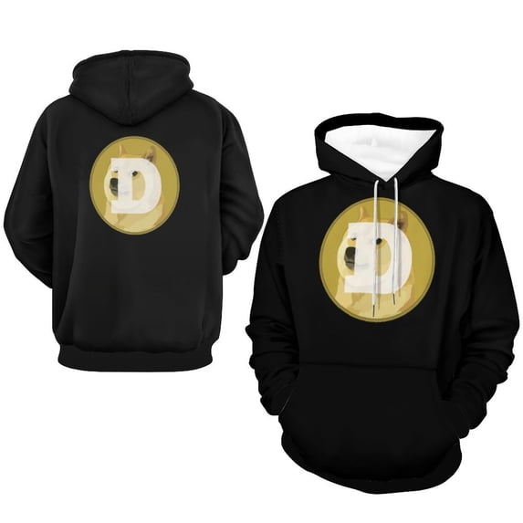 Dogecoin Logo Hoodies for Men Women, Pullover Hoodie with Kangaroo ...