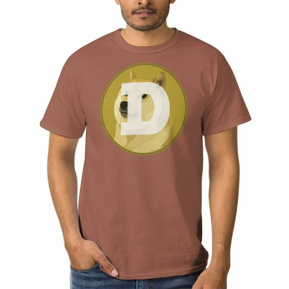 Dogecoin Logo T-Shirts for Men, Casual Crew Neck Tee Shirts, Unisex ...