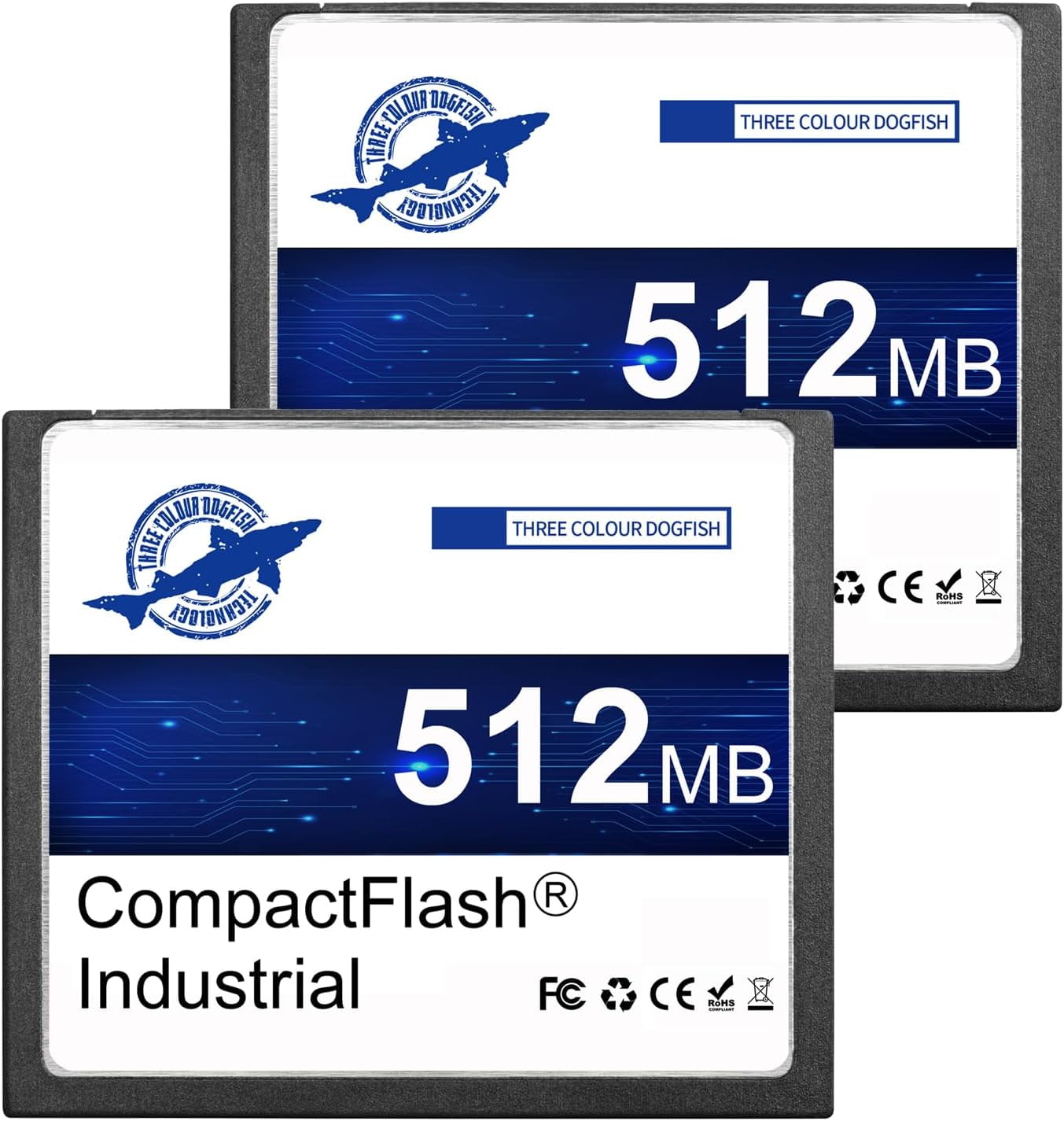Dogfish Compact Flash Memory Card 512MB 2 Pack, CF Type I Card for ...