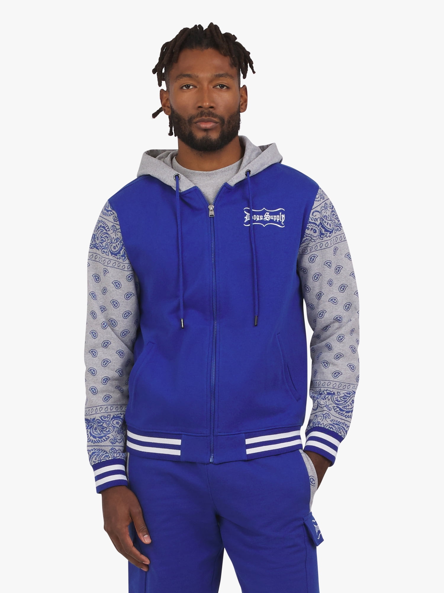 Dogg Supply Varsity Zip Hoodie, Men's XS-5XL, All-Gender, Paisley Sleeves, Snoop Dogg - Walmart.com