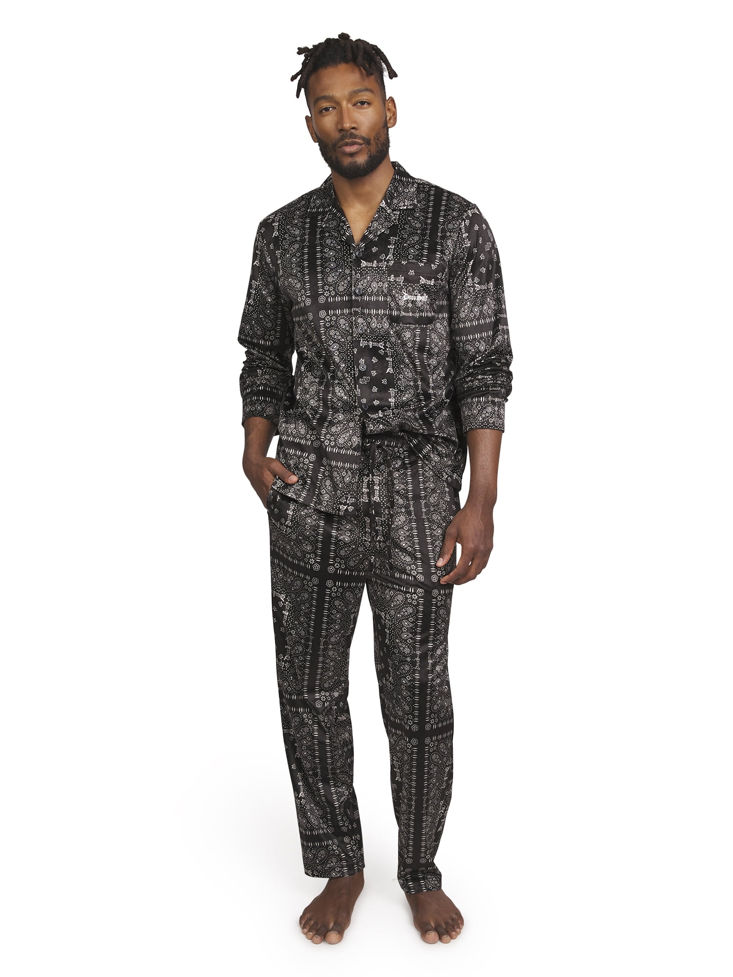 Dogg Supply by Snoop Dogg Men's 2-Piece Long Sleeve Microfleece Button ...