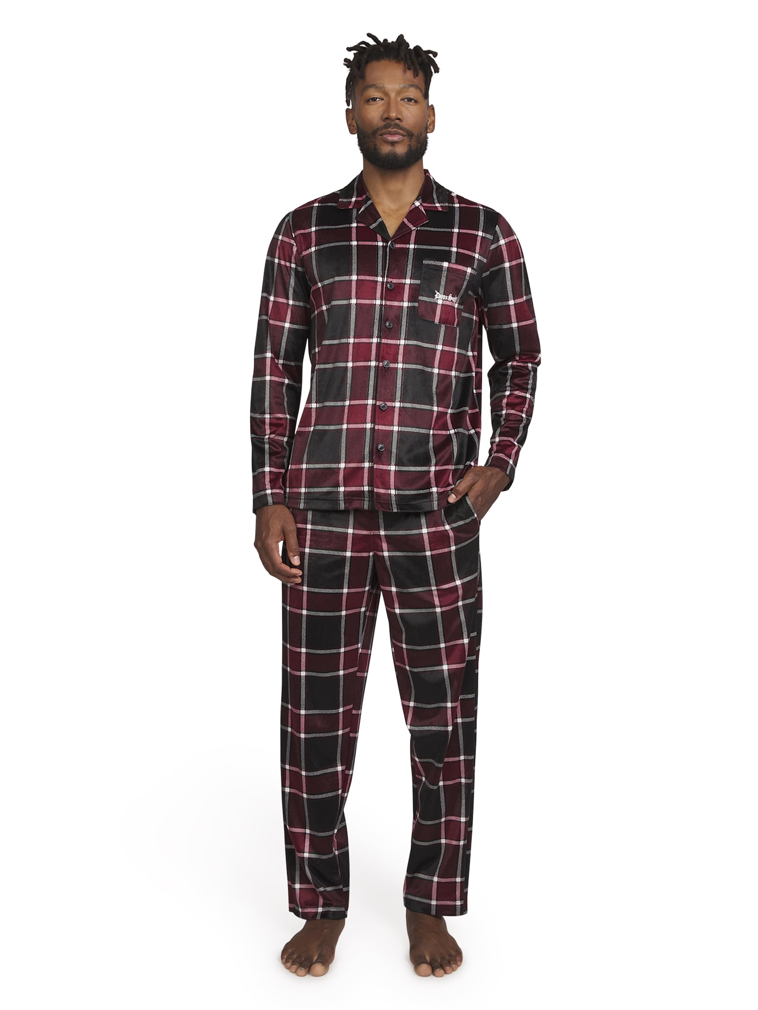 Dogg Supply by Snoop Dogg Men's 2-Piece Long Sleeve Microfleece Button ...