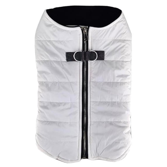 Doggie Design DD-78541-LG Zip-up Dog Puffer Vest, White - Large ...