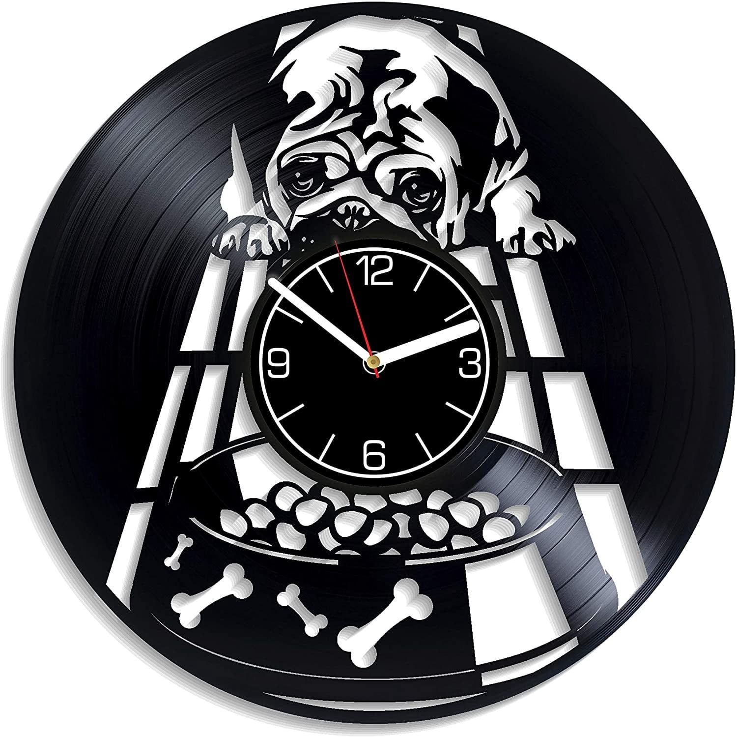 Doggie Vinyl Record Wall Clock Animal Decoration 12 inch Wall Clock ...