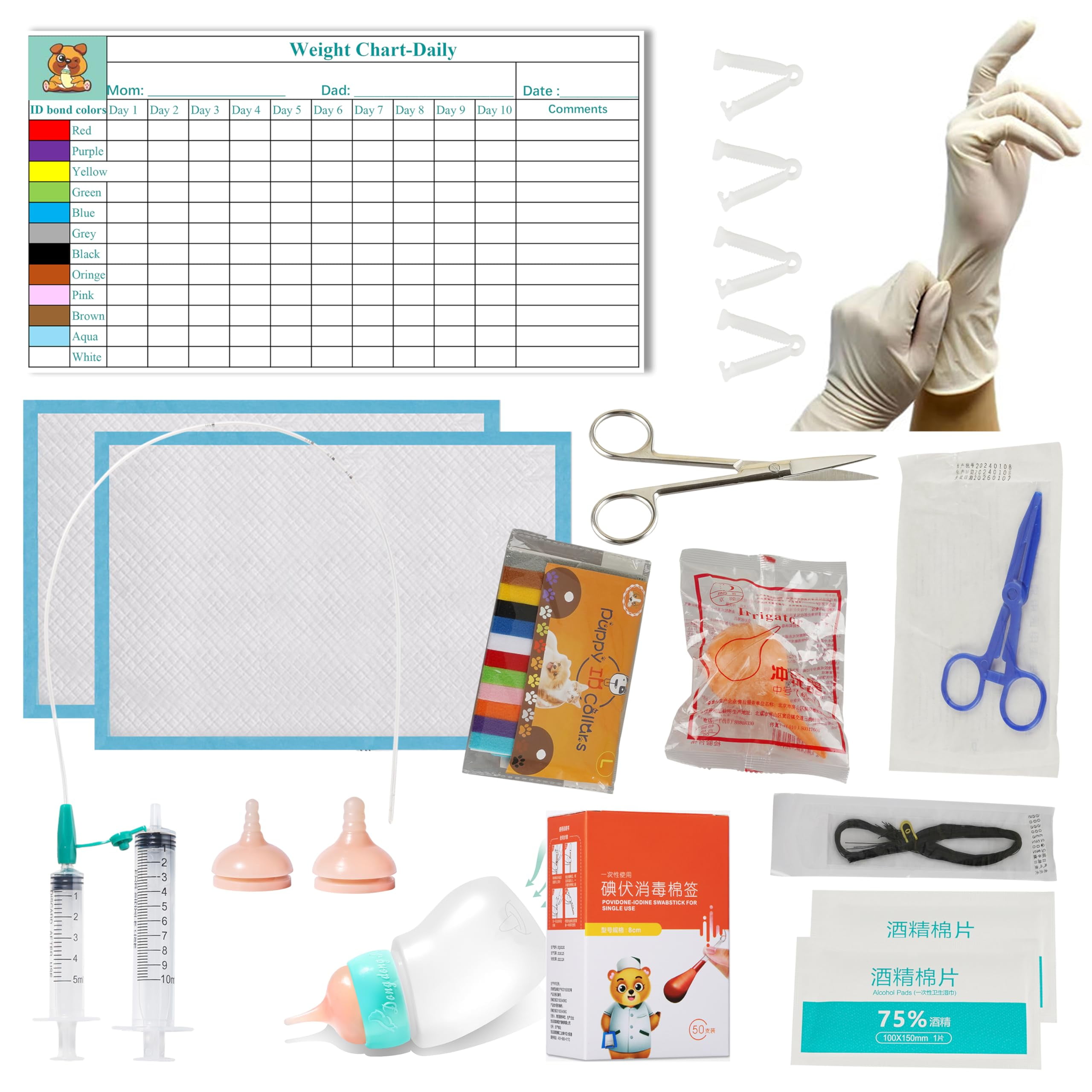 Doggiema Puppy Kitten Whelping Kit, Essentials for Newborn Puppies ...