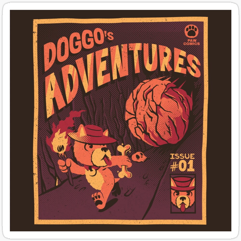 Doggo Adventures Sticker Phone Decal Water Bottle Stickers Car Decals ...