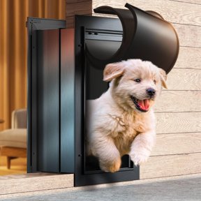"SHZOND Large Dog Door, Weatherproof Aluminum Pet Door, Double Magnetic ...