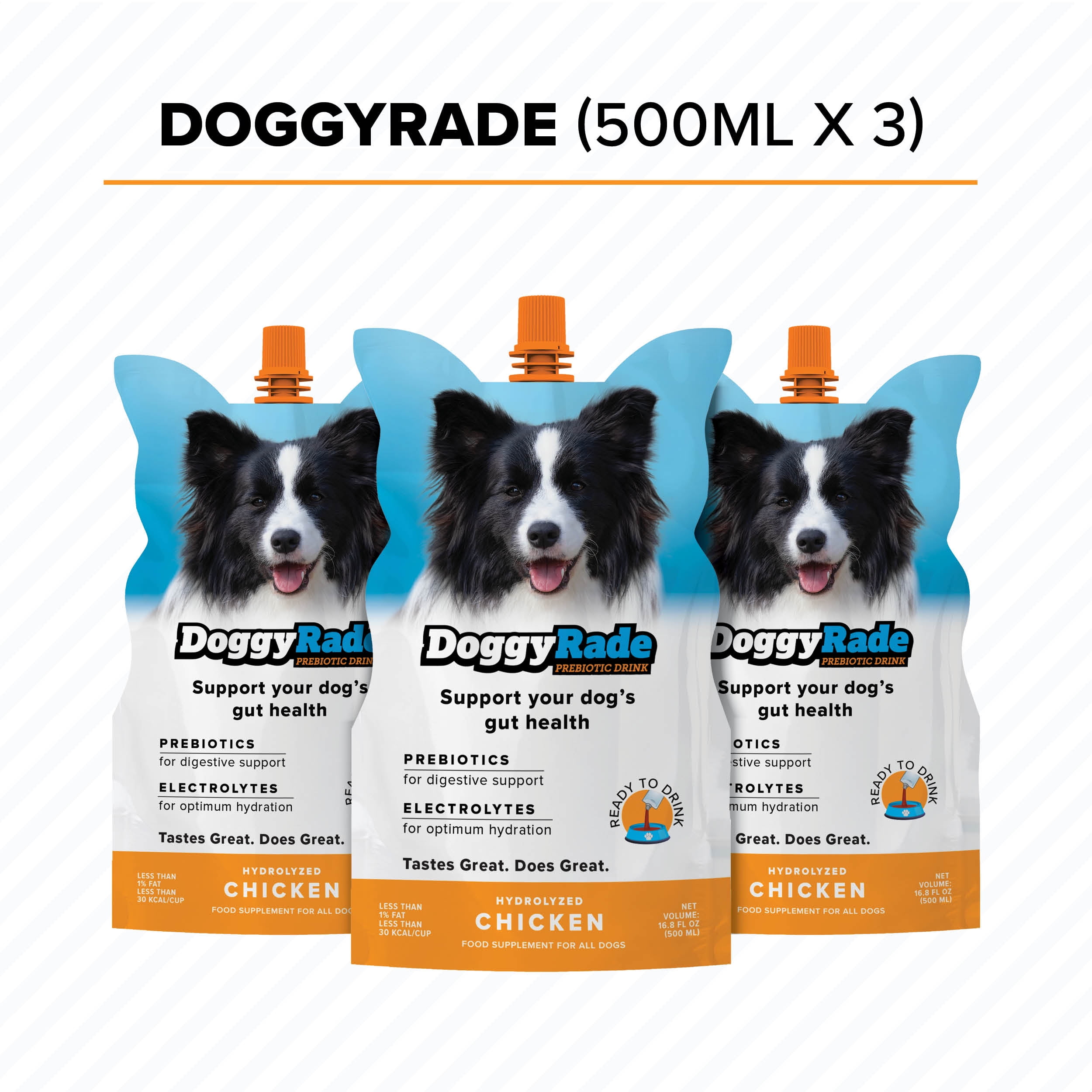 DoggyRade Prebiotic Drink for Dogs/Chicken Flavor/Healthy/Electrolytes ...