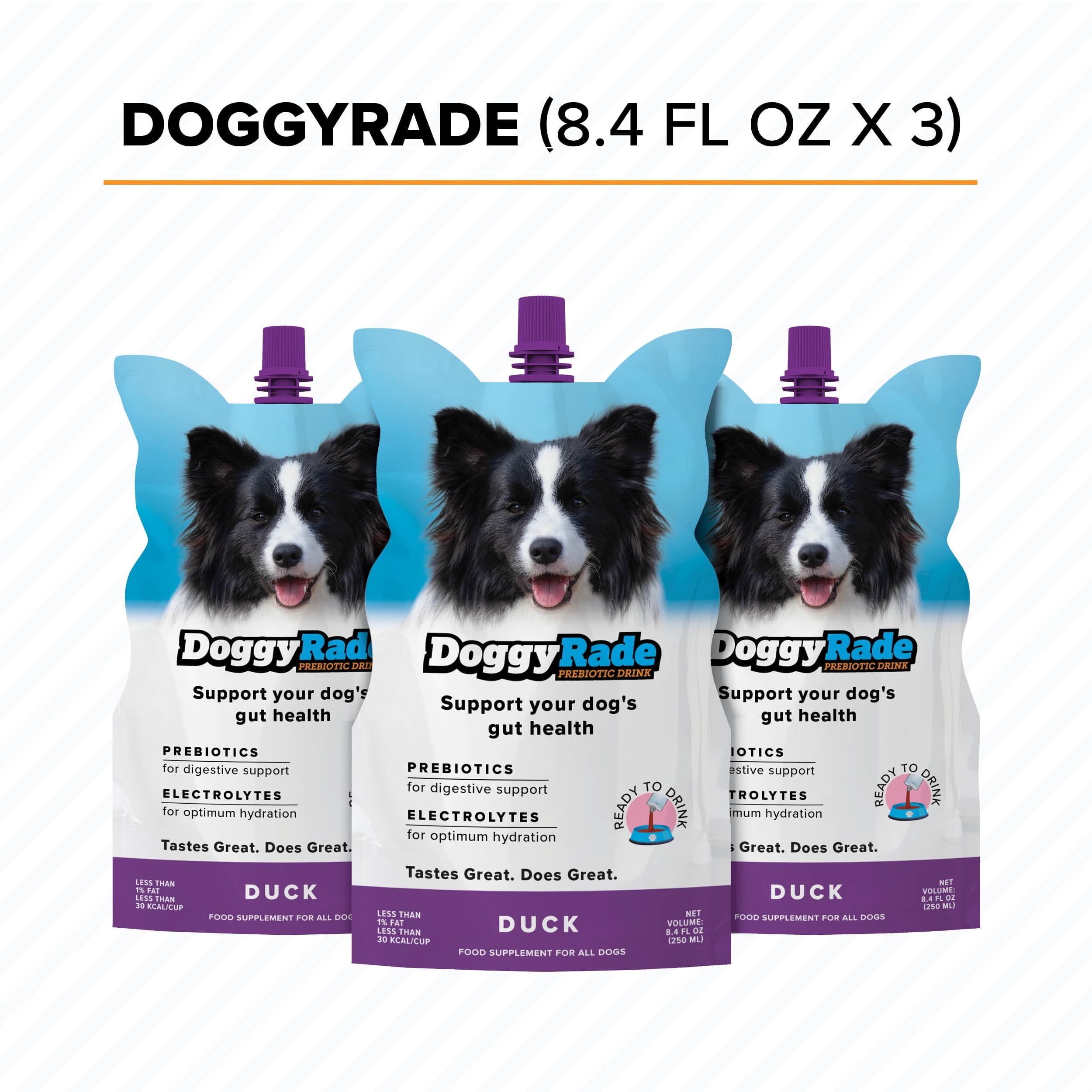 DoggyRade Prebiotic & Electrolyte, Hydration Drink for Dogs/Duck Flavor ...