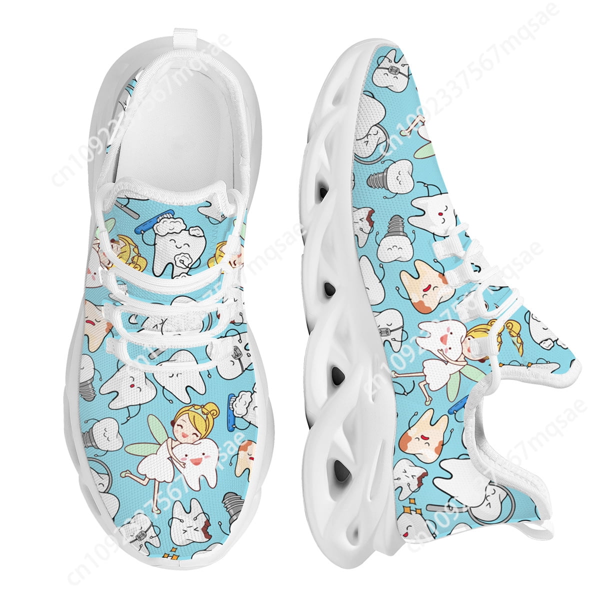 Doginthehole Funny Tooth Female Sneakers Cartoon Dental Fairy ...
