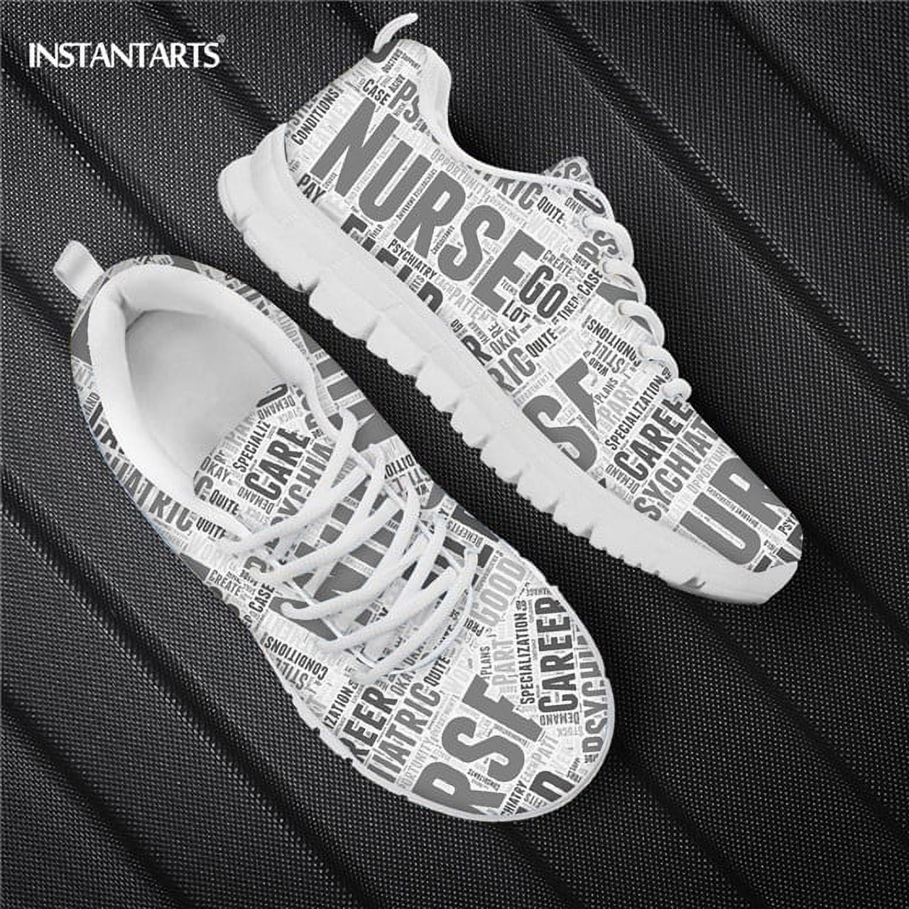 Doginthehole Nurse Newspaper Shoes Women Flats Sneaker Light Mesh ...