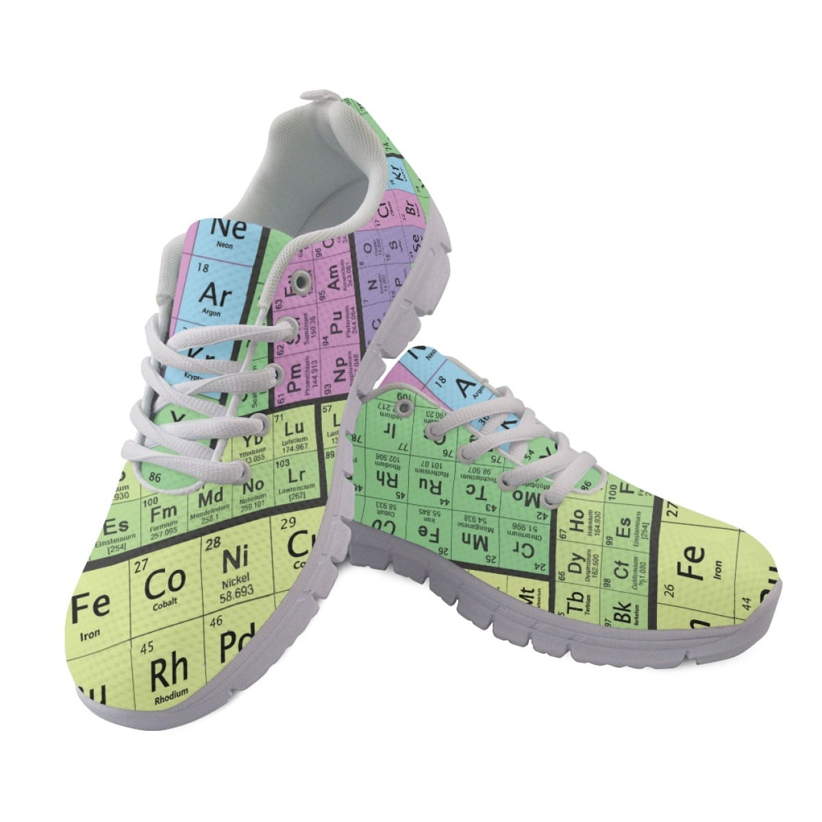 Doginthehole Women 3D Periodic Table Print Sneakers for Students ...