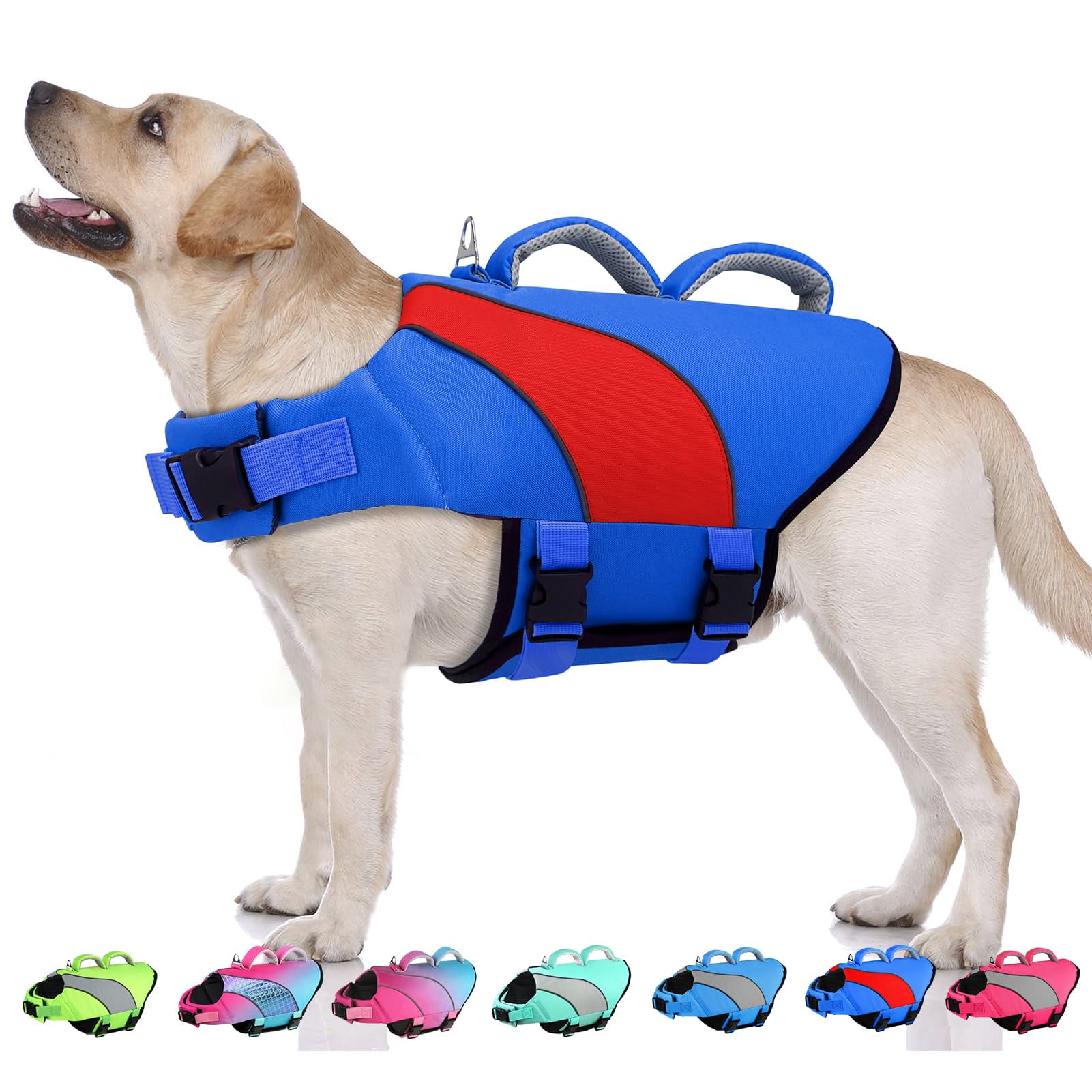 Doglay Dog Life Jacket TGF4 with Double Rescue Handles, High Flotation ...