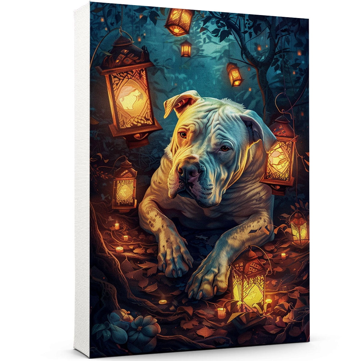 Dogo Argentino Artwork Dog Colorful Poster - Dogo Argentino Dog Canvas ...
