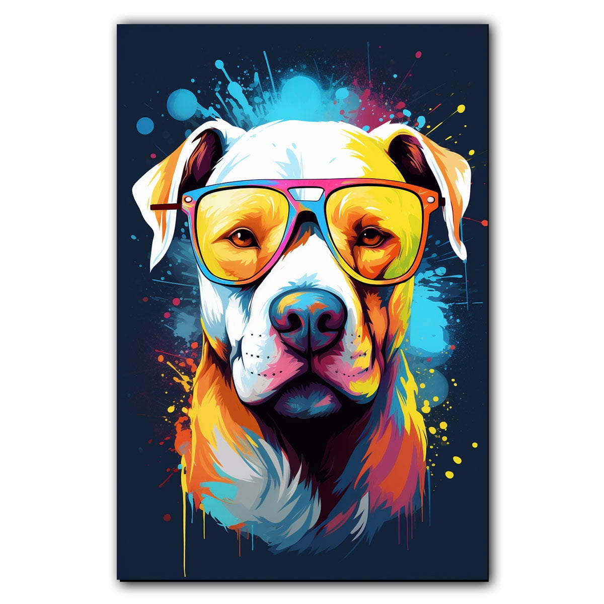 Dogo Argentino Canvas,Dog Wall Art,Colorful Pets Canvas Wall Art For ...