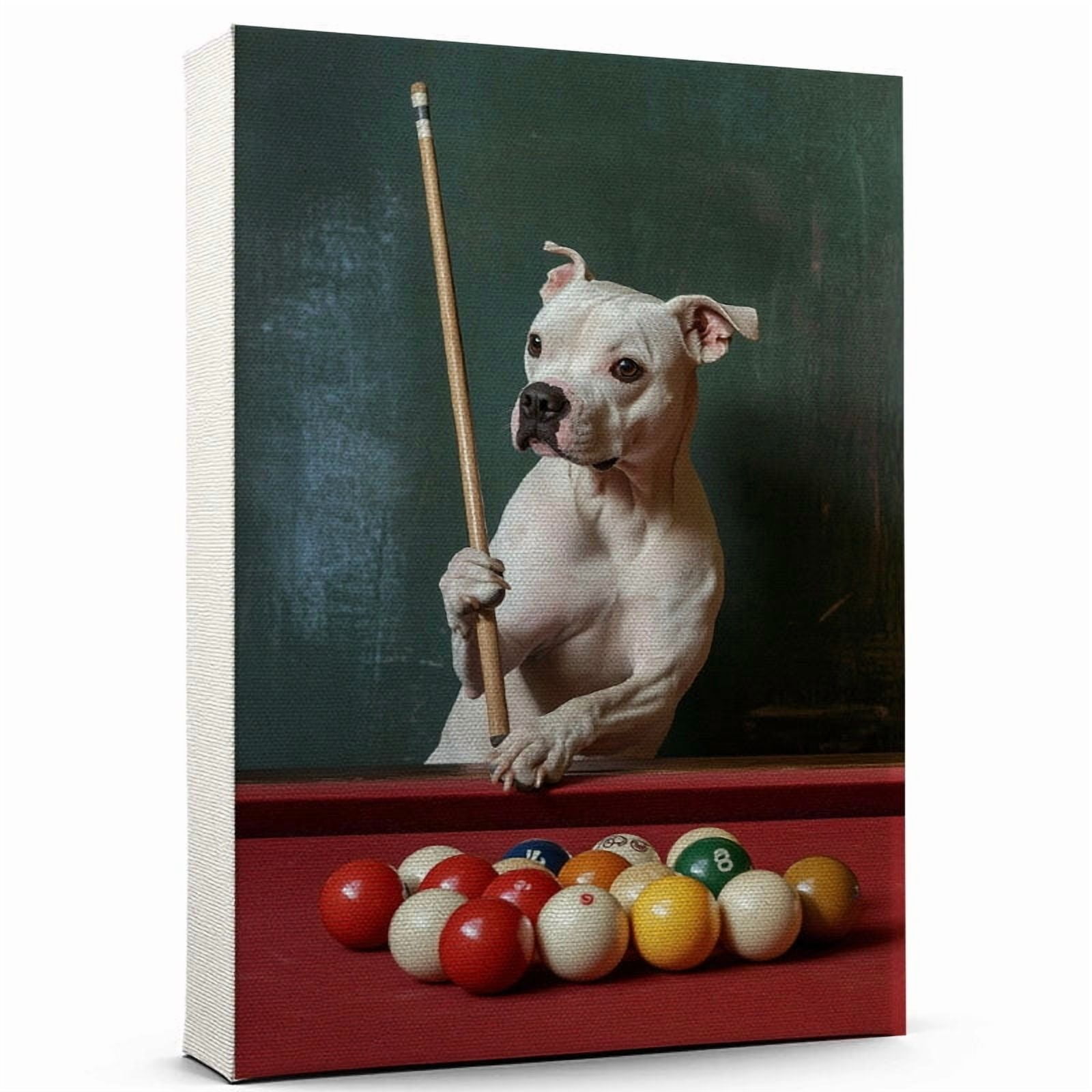 Dogo Argentino Cute Dog Billiards Canvas Canvas – Retro Dogo Argentino ...