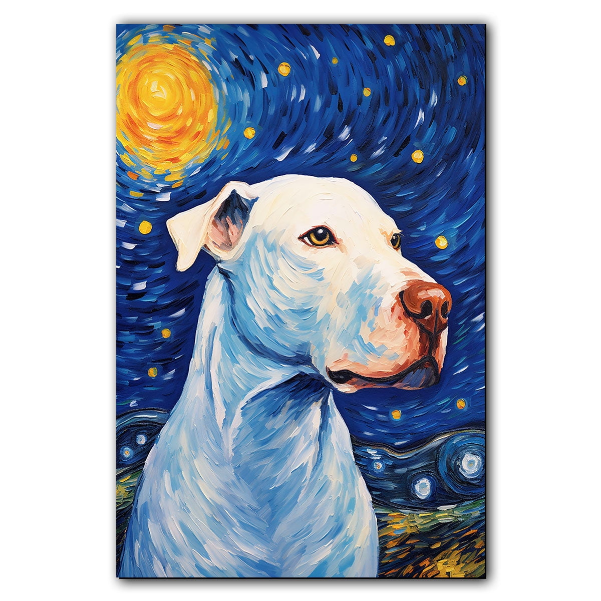 Dogo Argentino Dog Art Starry Night Paintings Van Gogh - Inspired ...