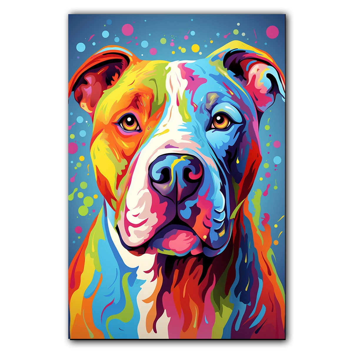 Dogo Argentino Dog Canvas Wall Art Colorful Pets Graffiti Highland ...