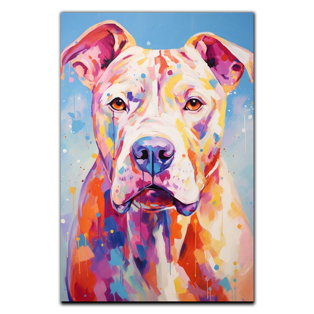 Dogo Argentino Dog Starry Night Van Gogh Wall Art Canvas for Living ...