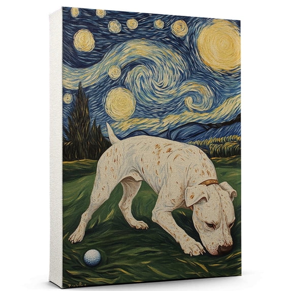 Dogo Argentino Dog Stretched Canvas Size 8x12 Golf Canvas – Funny Dogo ...