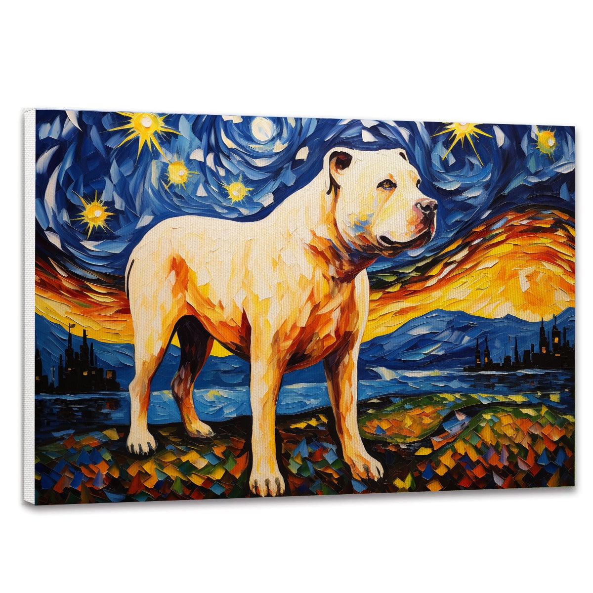 Dogo Argentino Pet 11X17 Unframed Starry Night Van Gogh Inspired dog ...