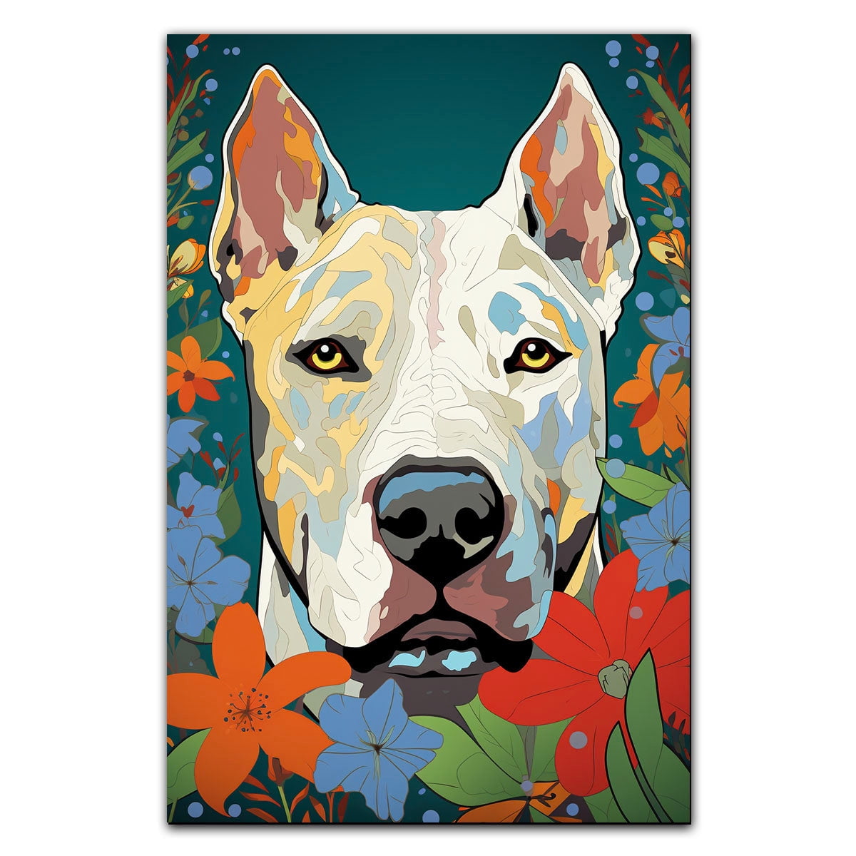Dogo Argentino Watercolor Dog Portrait Painting of Dog Canvas Print Dog ...