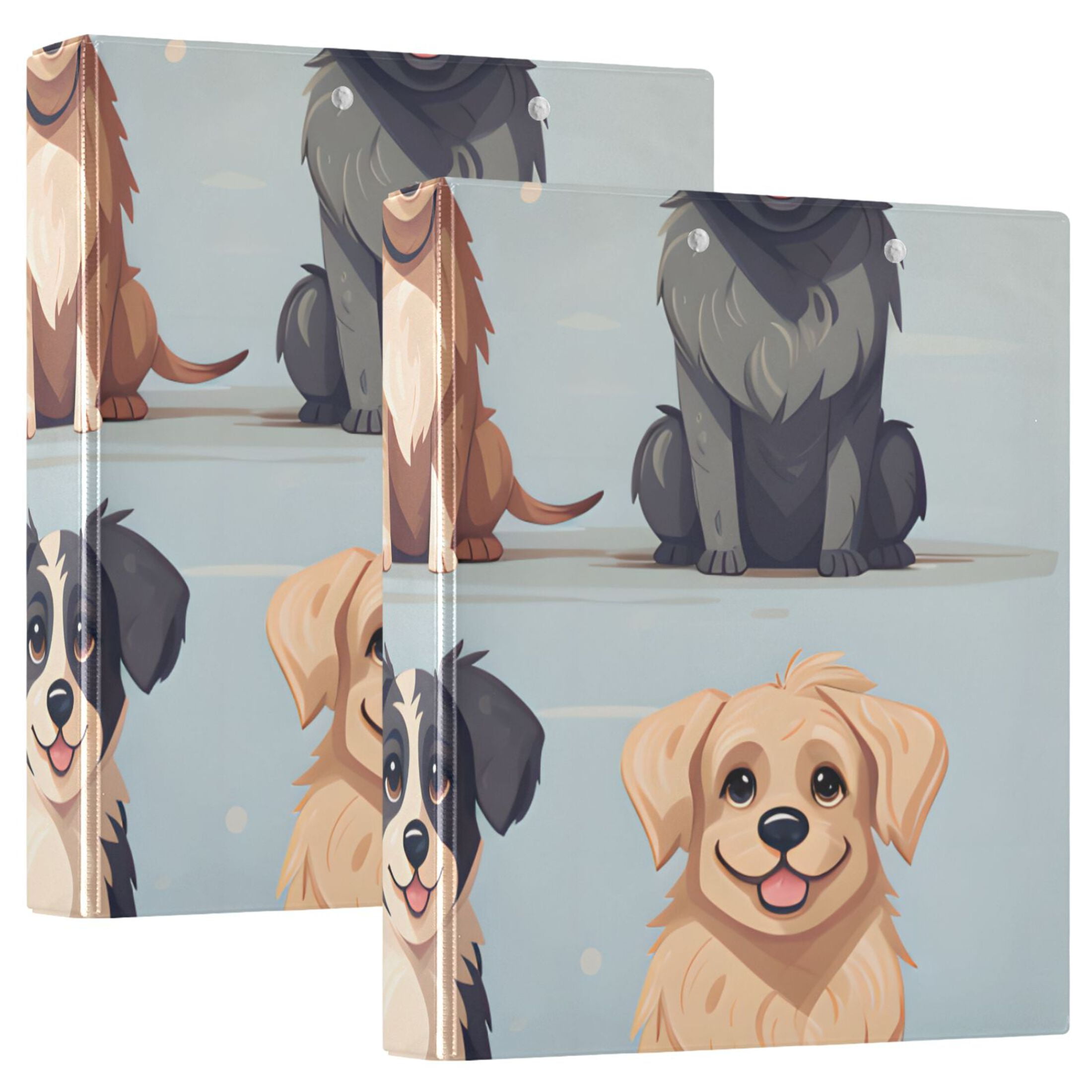 Dogs 3 Ring Binders 1.5 inch Hardcover File Folders with Interior ...