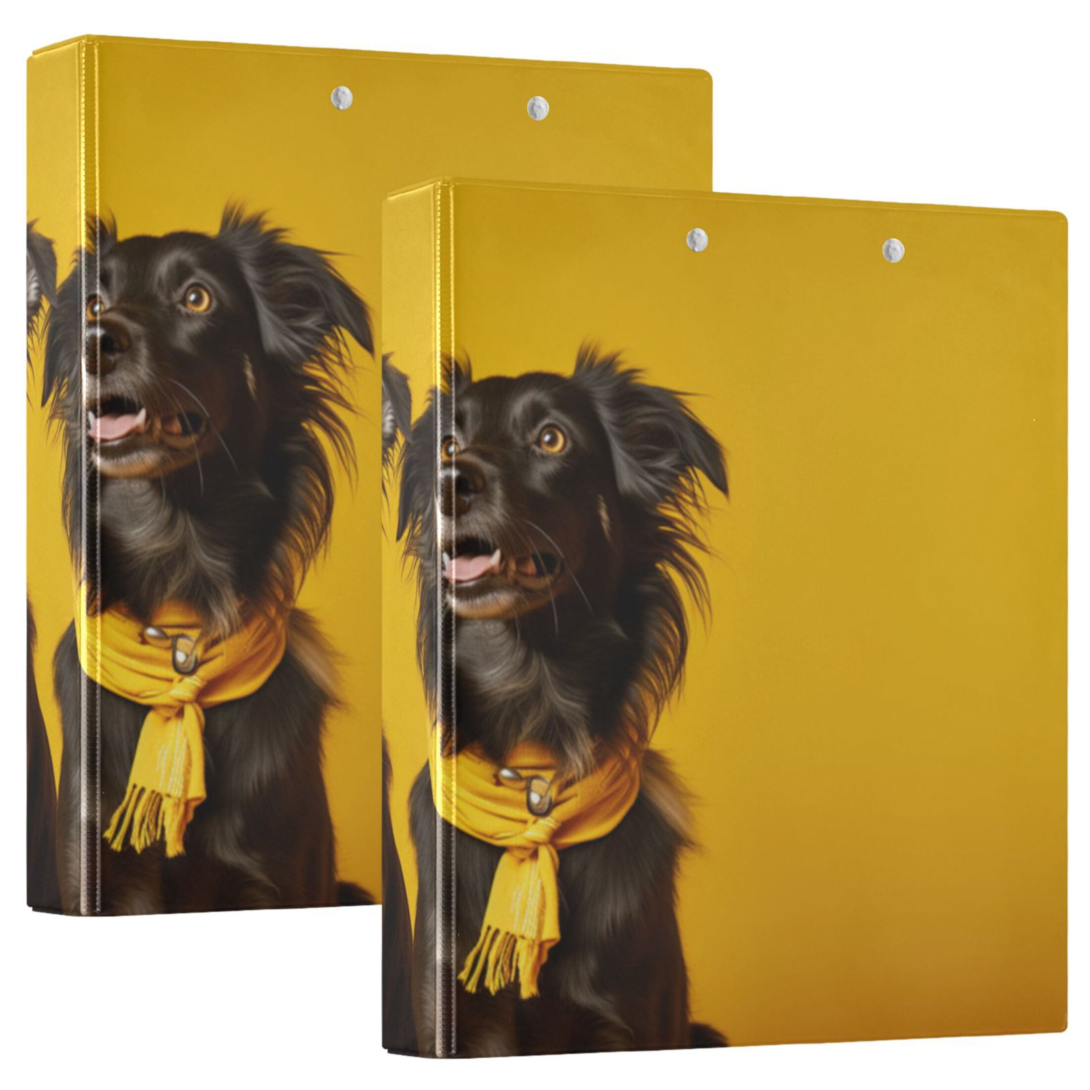 Dogs Black 3 Ring Binders 1.5 inch Hardcover File Folders with Interior ...