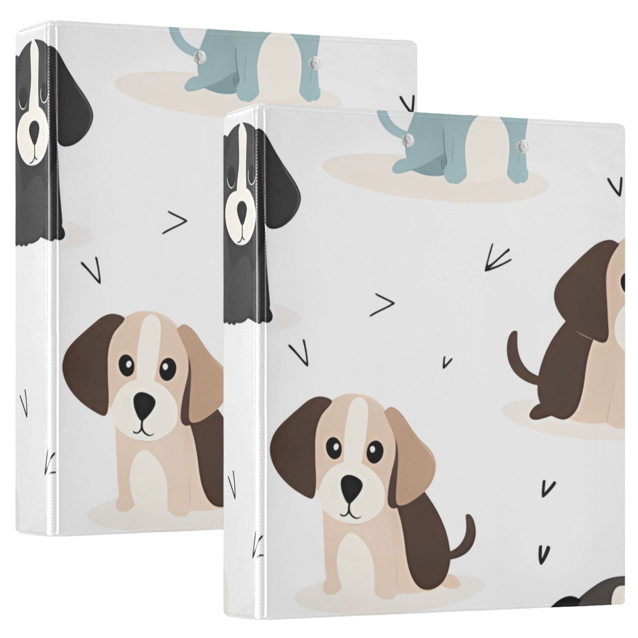 Dogs Cartoon 3 Ring Binders 1.5 inch Hardcover File Folders with ...