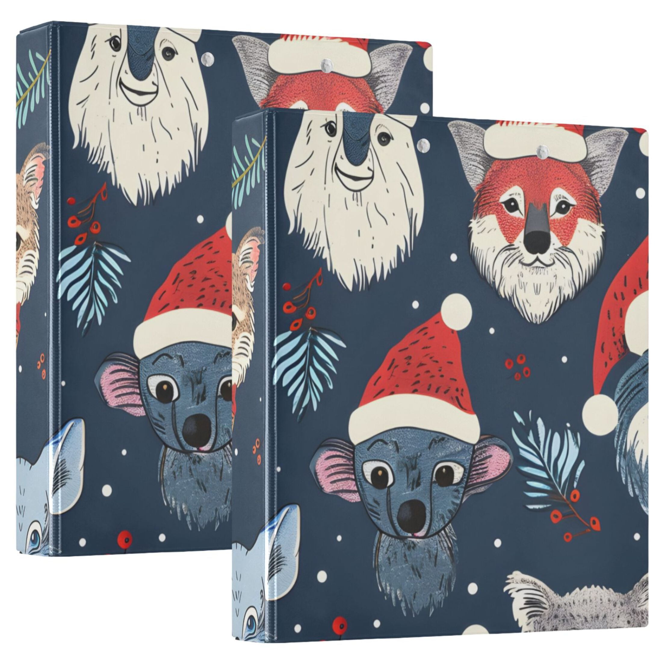 Dogs Christmas 3 Ring Binders 1.5 inch Hardcover File Folders with ...