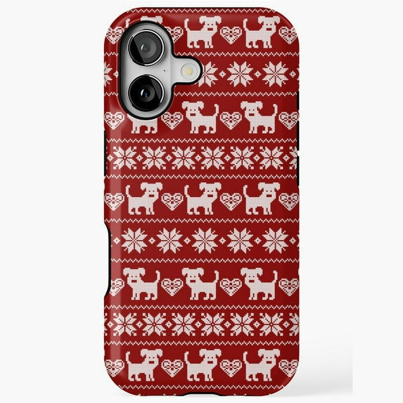 Dogs Christmas Pattern Art Case for iPhone 11 12 13 14 15 16 17 Pro Max ...