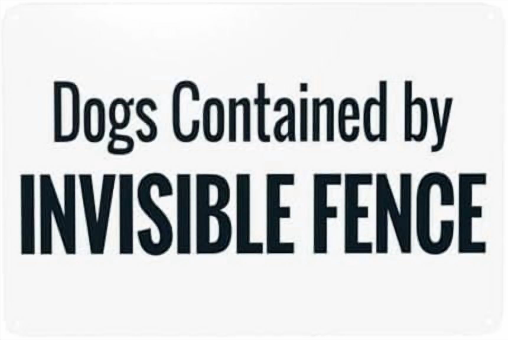 Dogs Contained By Invisible Fence Warning Sign, Beware Of Dog Security ...