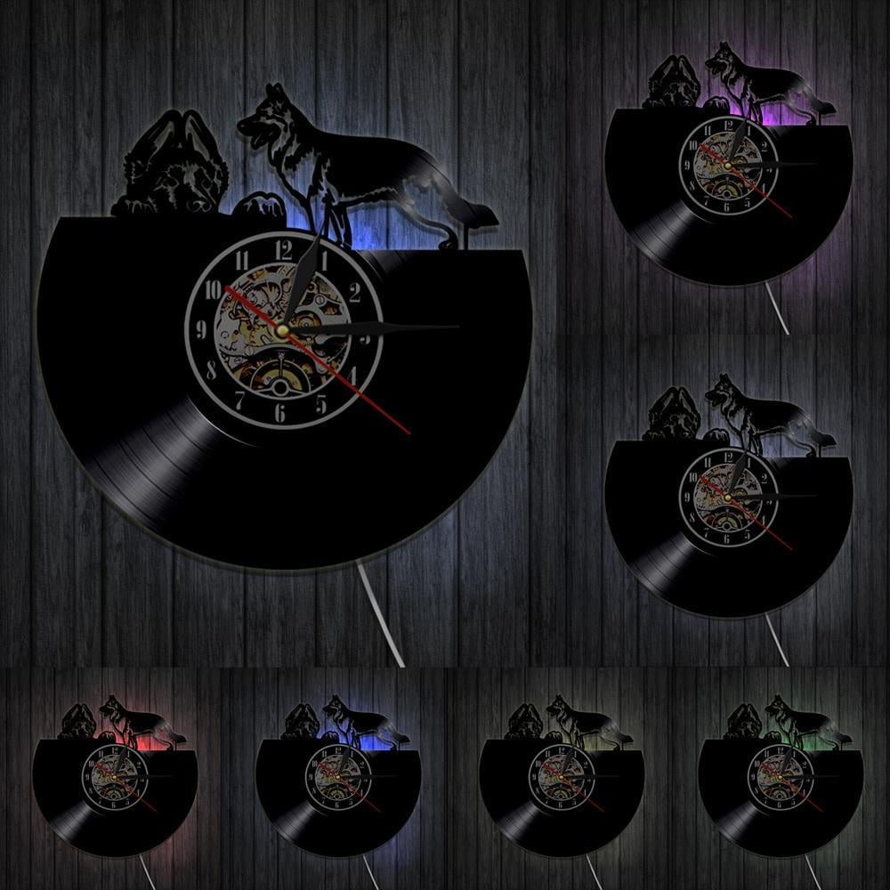 Dogs Contemporary Wall Clock Home Decor Puppy Vinyl Wall Art Different ...