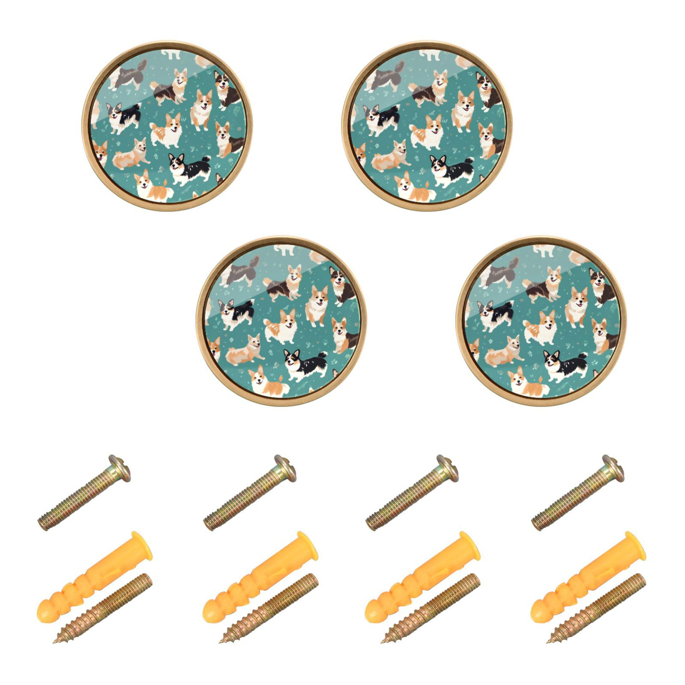 Dogs Cute Cabinet Knobs Kitchen Drawers Knobs Door Round Pulls Knob Handles Dresser Cupboard ...
