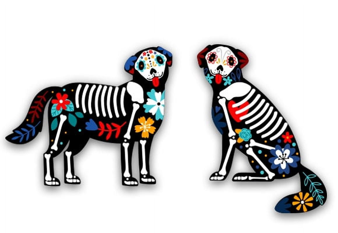 Dogs Dia de Los Muertos Mexican Sugar Skull - 5" Vinyl Stickers - For ...