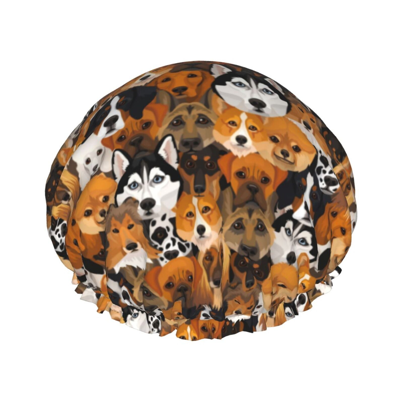 Dogs Different Breeds Shower Cap, Reusable Bath Hair Hat for all Hair ...