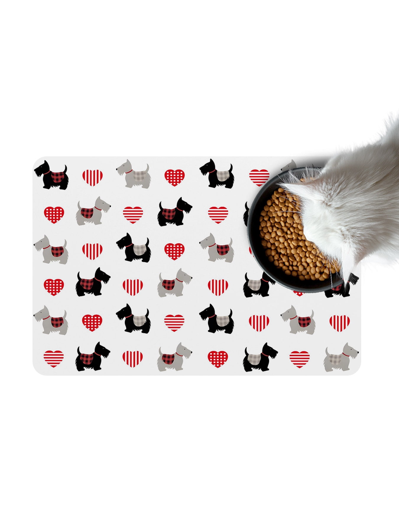 Dogs Doormat Farm Cute Black Gray Dog Red Striped Love Heart Non Slip ...