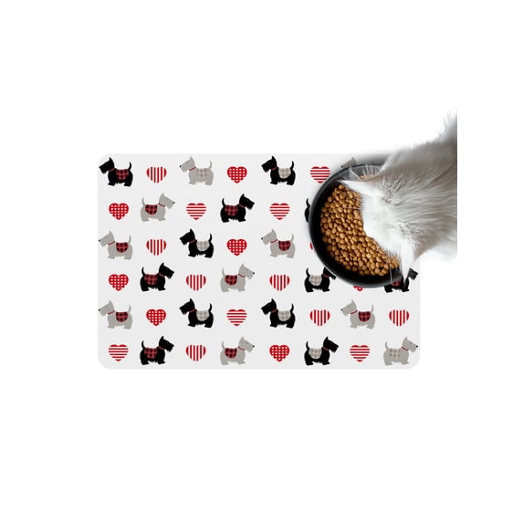 Dogs Doormat Farm Cute Black Gray Dog Red Striped Love Heart Non Slip ...