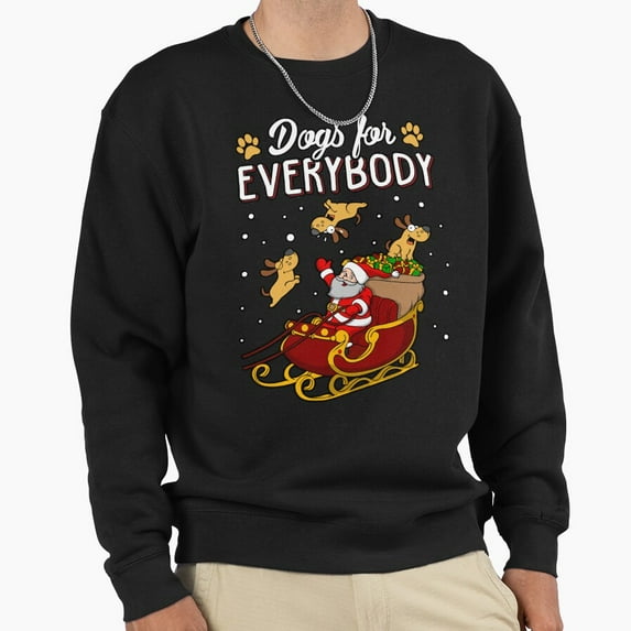 Dogs For Everybody Merry Dogmas Unisex Sweatshirt Funny Christmas Retro ...