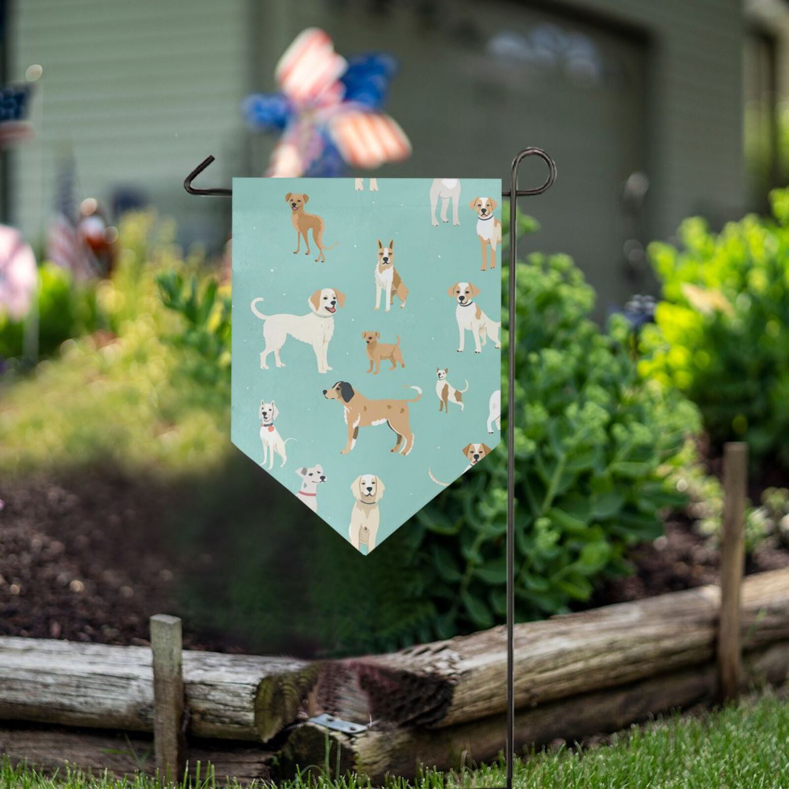 Dogs Garden Flag 18" x 12.5" Double Sided Yard Lawn Outdoor Decor Small ...