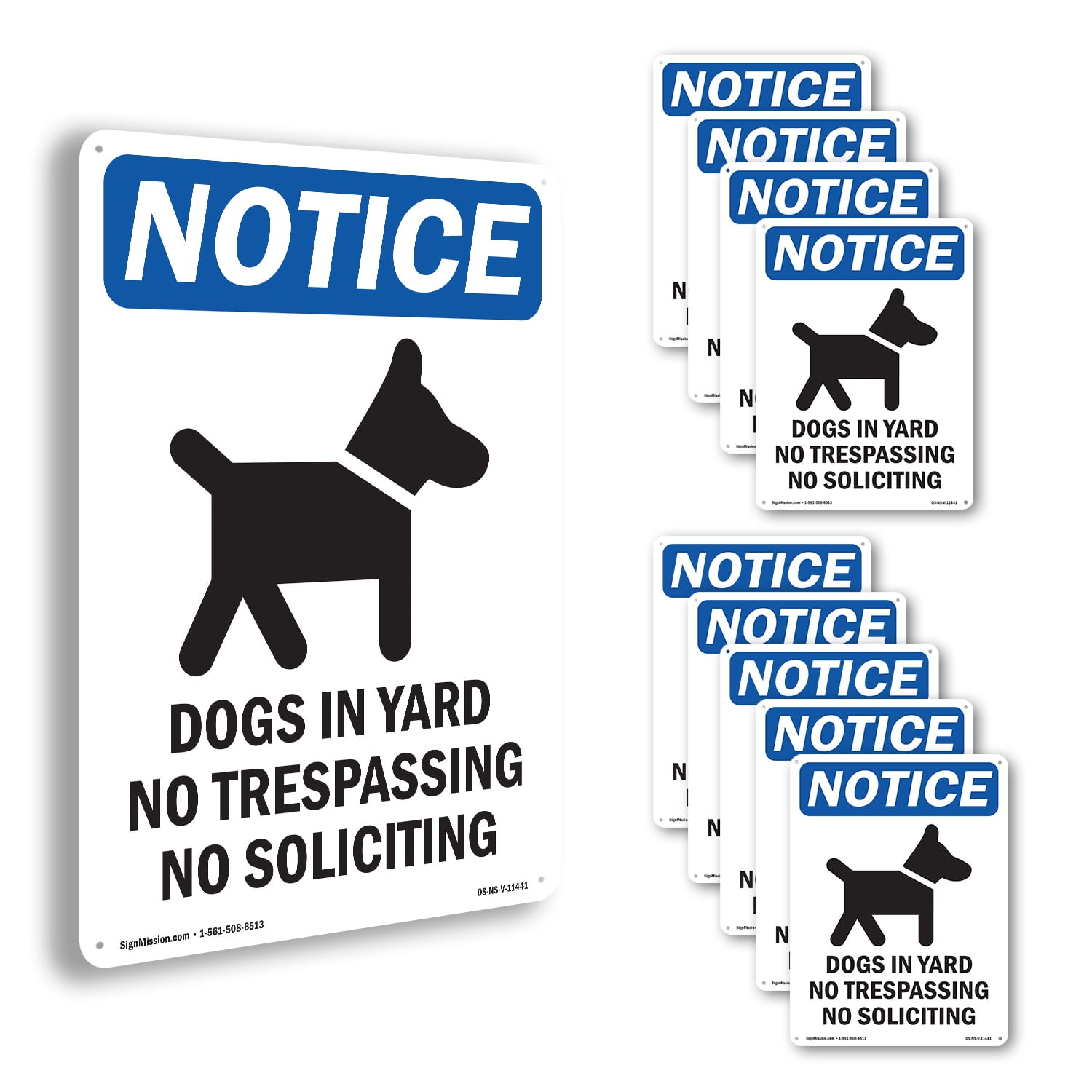 Dogs In Yard No Trespassing OSHA Notice Aluminum Sign 10 Inch x 7 Inch ...