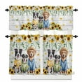 Dogs Kitchen Curtains Valances and Tiers Set of 3 Watercolor Spring ...