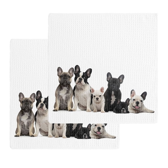 Dogs Kitchen Dish Towels for Drying Dishes Set of 2, Modern Art Lovely ...