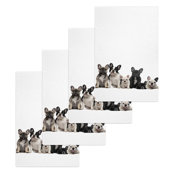 Dogs Kitchen Dish Towels for Drying Dishes Set of 4, Modern Art Lovely ...