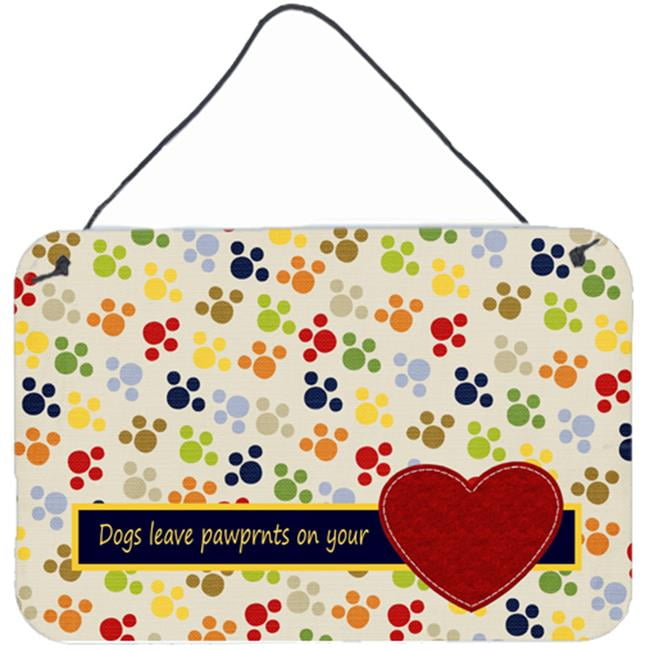 Dogs Leave Pawprints On Your Heart Aluminium Metal Wall Or Door Hanging ...